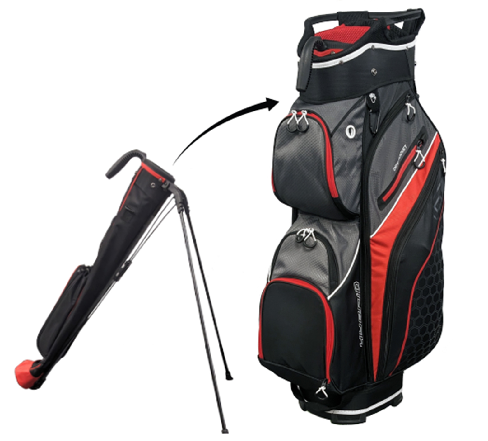 Golf Trends Sidekick Combo Cart / Ranger Bag | Black - Riverside Golf ...