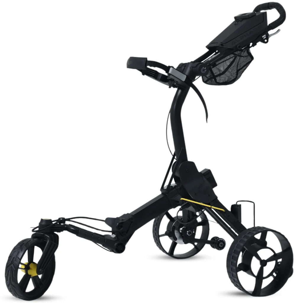 Alphard Cybercart Golf Caddy | Black / Yellow - Riverside Golf - Golf ...