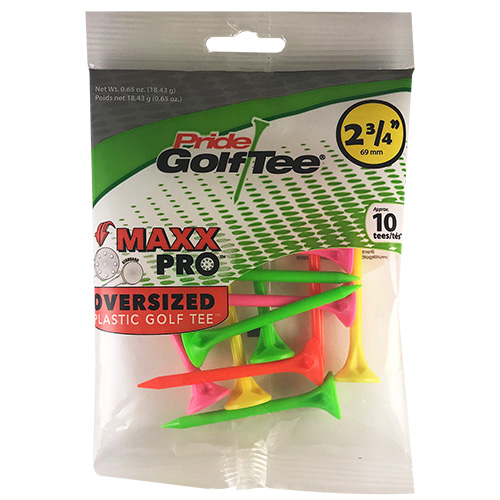 Pride MaxxPro Oversize Plastic Tees | 10 Pcs - Neon Mix - 2 3/4 ...