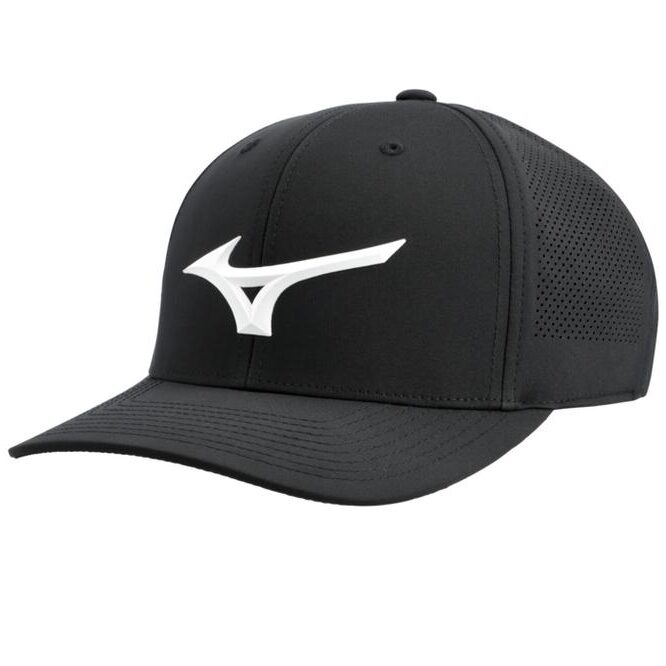 Mizuno Tour Vent Snapback Golf Hat | Black / White - Riverside Golf