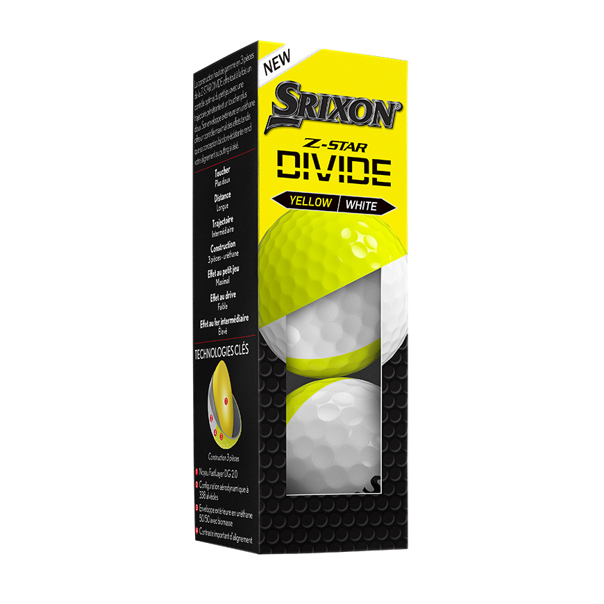 Srixon Z-Star Divide Golf Balls | White / Tour Yellow - Dozen Pack (2025) - Riverside Golf