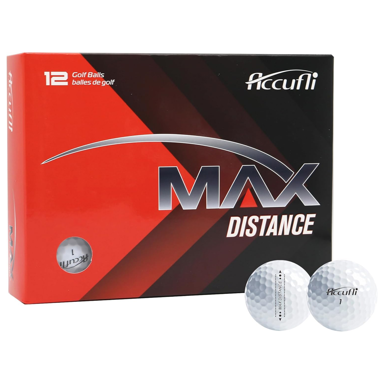 Accufli Max Distance Golf Balls | White - Dozen Pack - Prior Generation ...